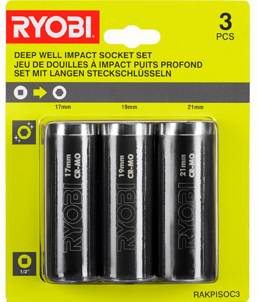 Ryobi RAKPISOC3 Impact Socket Set 3 Piece – GED Outlet