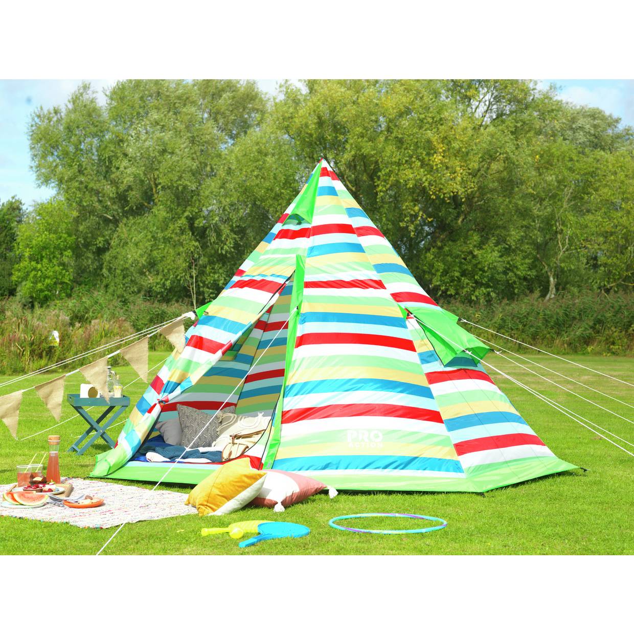 Pro Action Pattern 4 Man 1 Room Tipi Camping Tent – GED Outlet